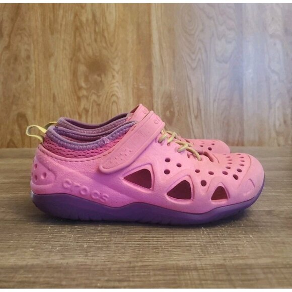 CROCS | Shoes | Crocs Swiftwater Play Shoes Youth Size C3 Pink | Poshmark